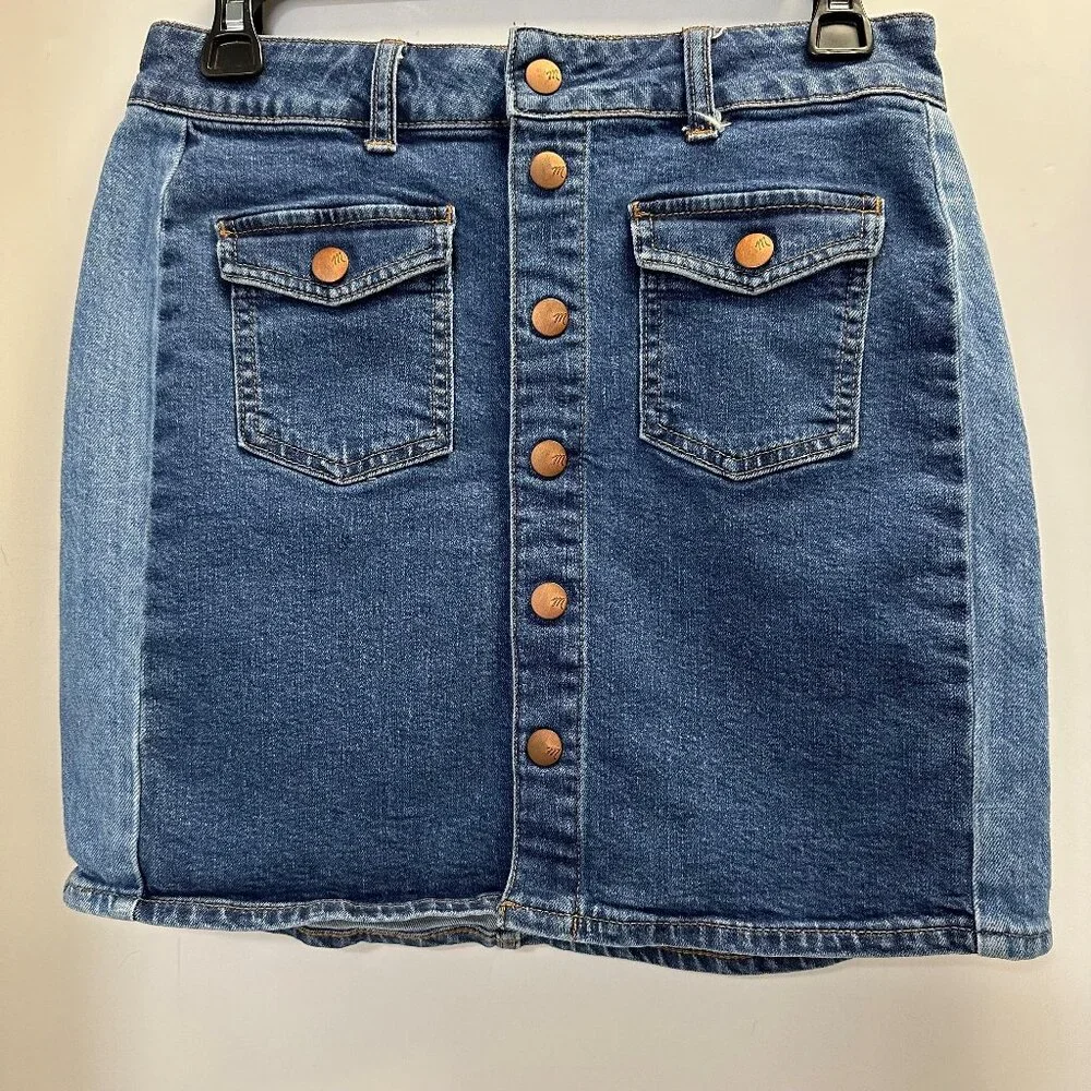Madewell | Skirts | Madewell Mini Denim Skirt Size 27 Small Twotone ...
